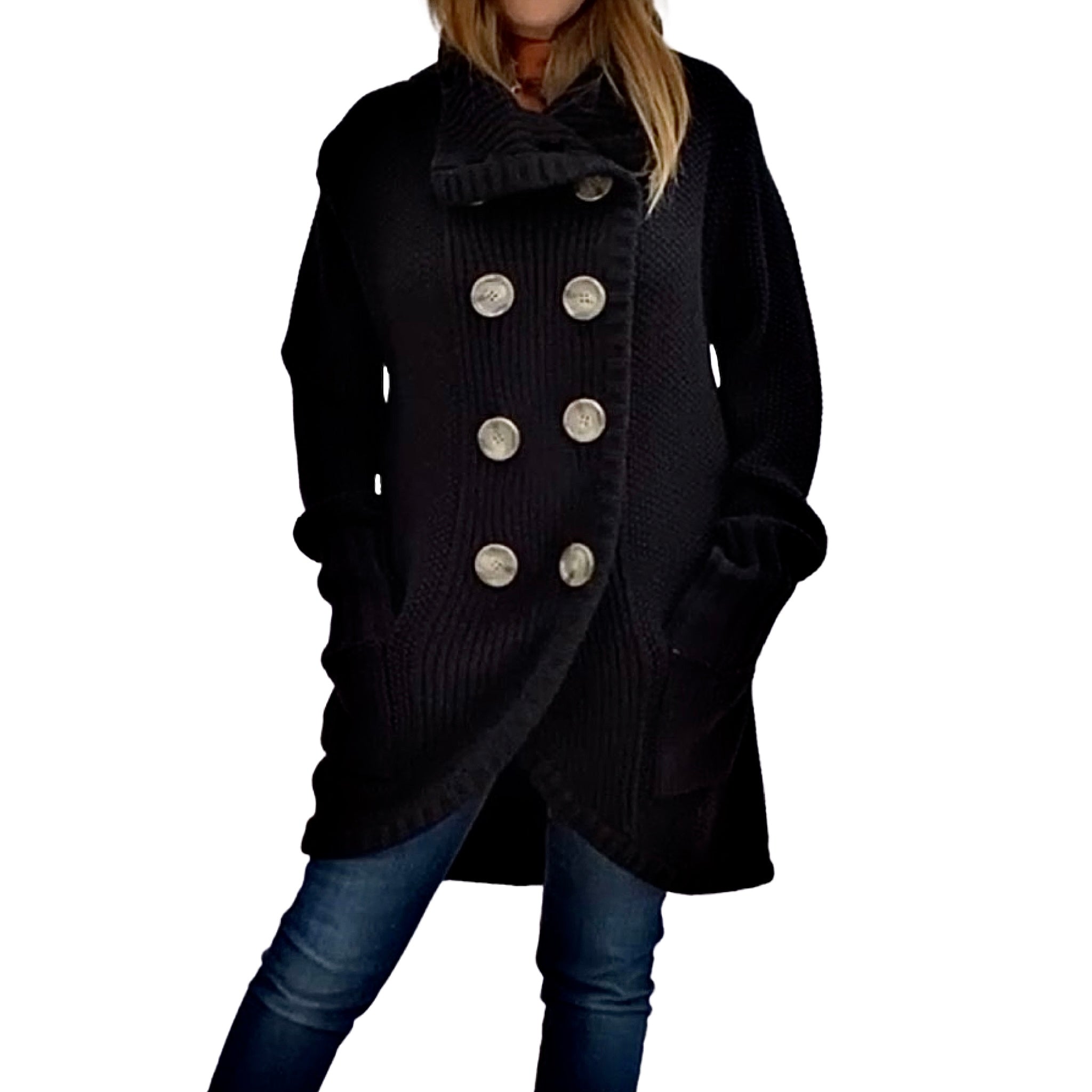 A LINE CUTAWAY SWEATER COAT
